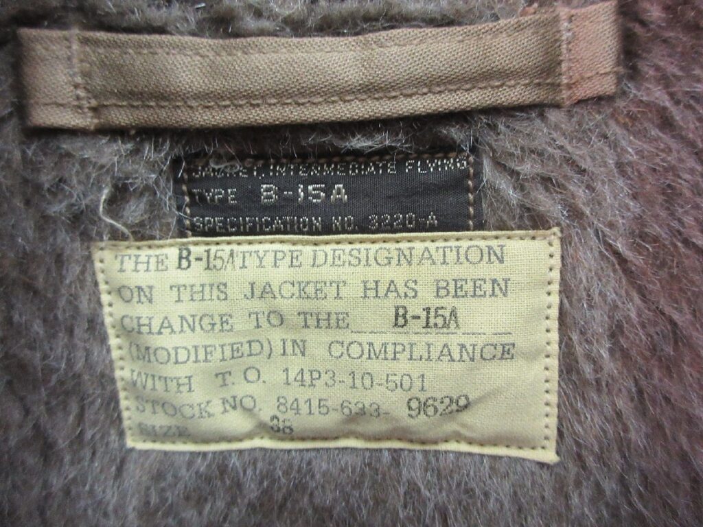 バズリクソンズ BUZZ RICKSON’S B-15A MOD モディファイド フライトジャケット M13769買取しました | アルファストリート[Alfa Street]
